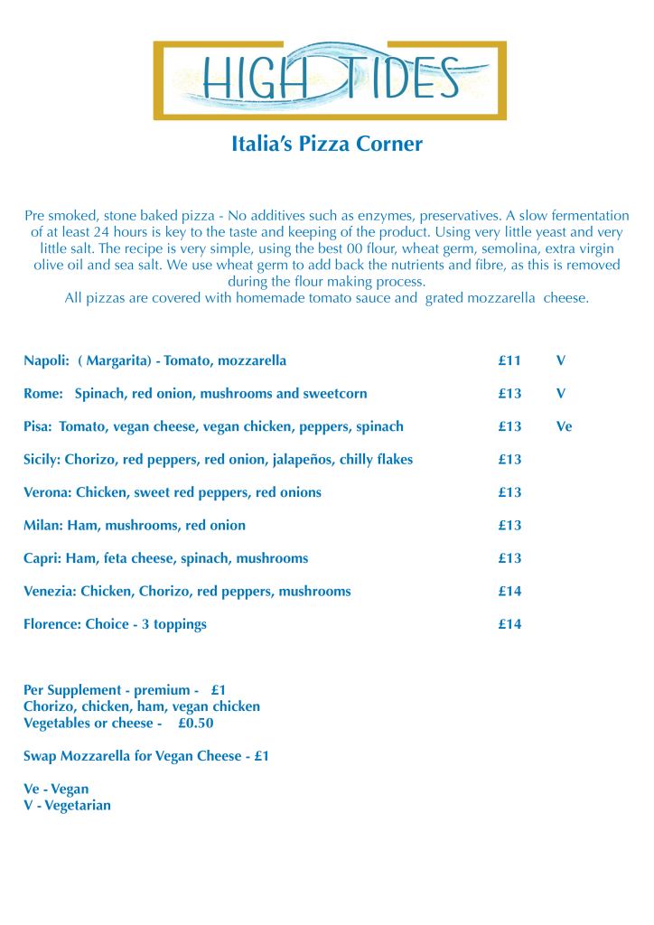 Menu | High Tides
