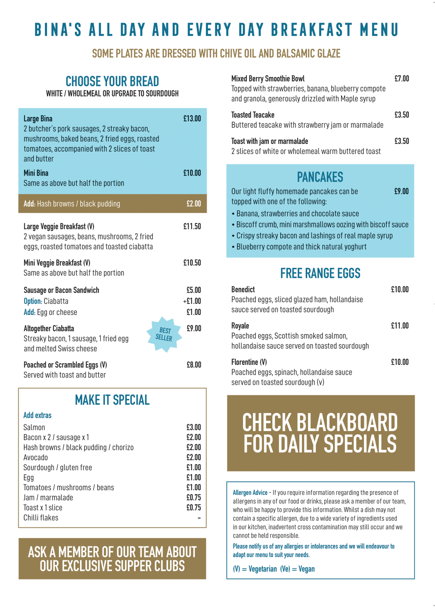 Menu | High Tides
