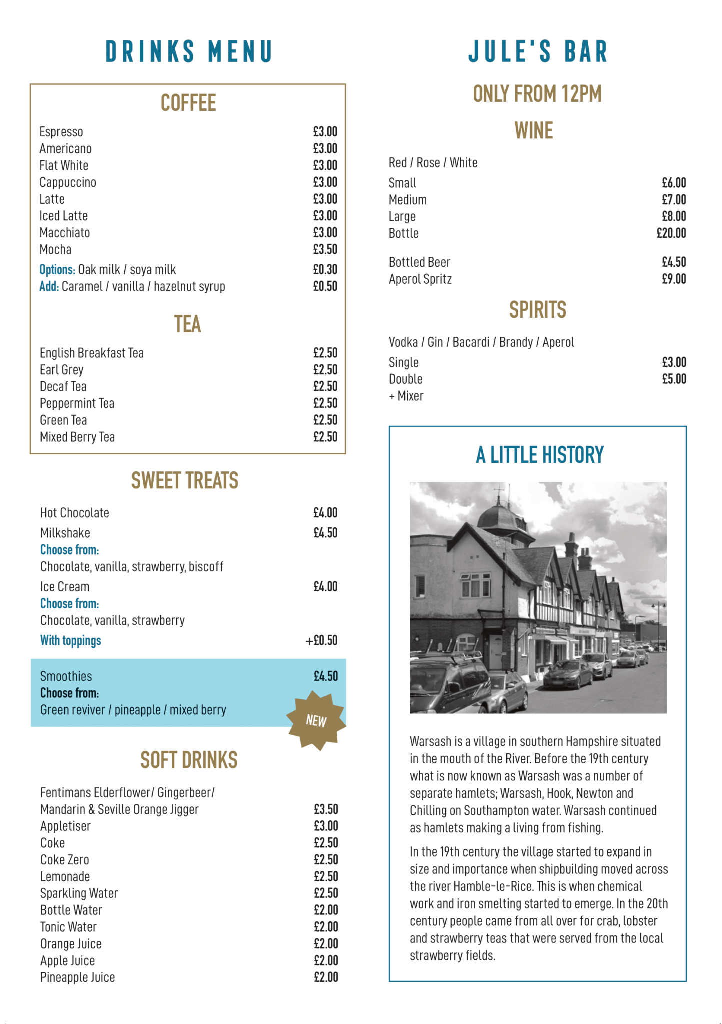Menu | High Tides